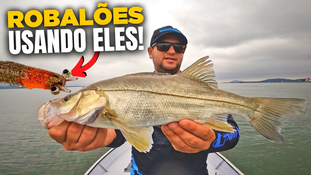 VÁRIOS ROBALÕES USANDO CAMARÃO ARTIFICIAL! Pescaria de Robalos no Mar ...