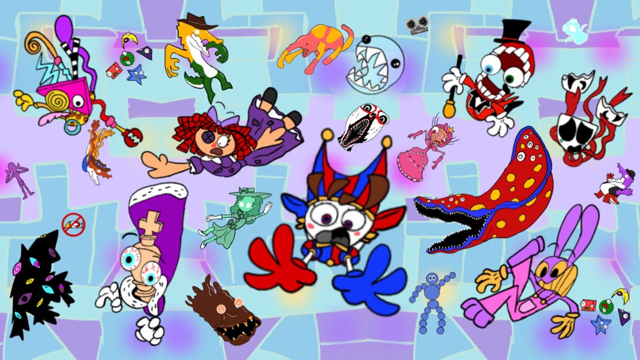 The Amazing Digital Circus Characters & NPCS FALLING (Kriby Falling ...