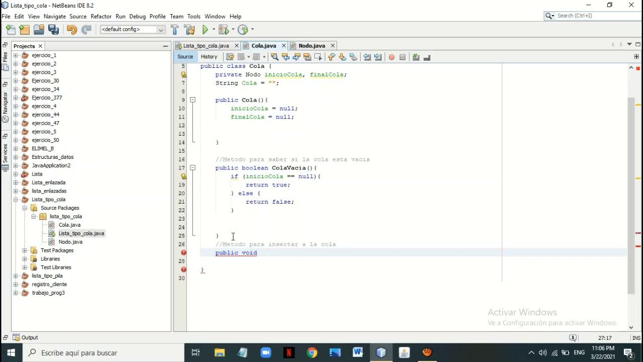 TUTORIAL DE LISTA-TIPO-COLA-NETBEANS|•" - YouTube