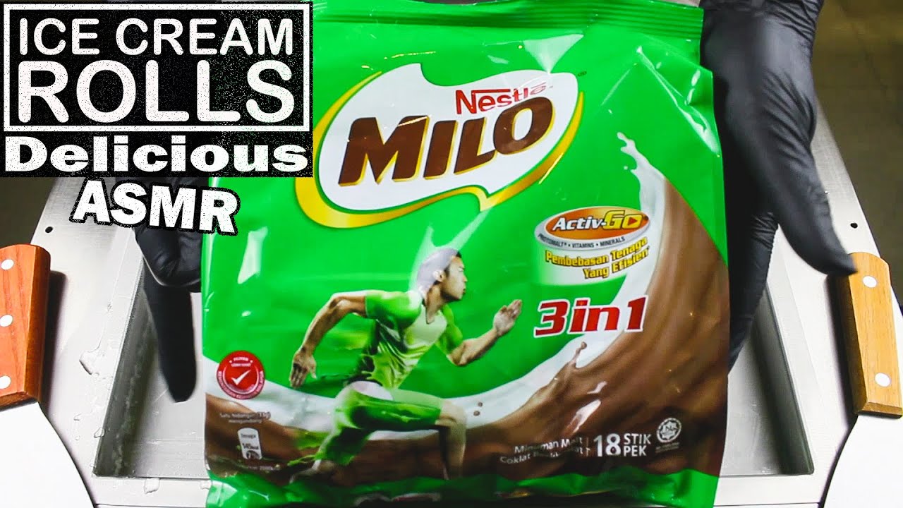 MILO Powder Ice Cream Rolls | How To Make Nestle Milo Powder Ice Cream ...