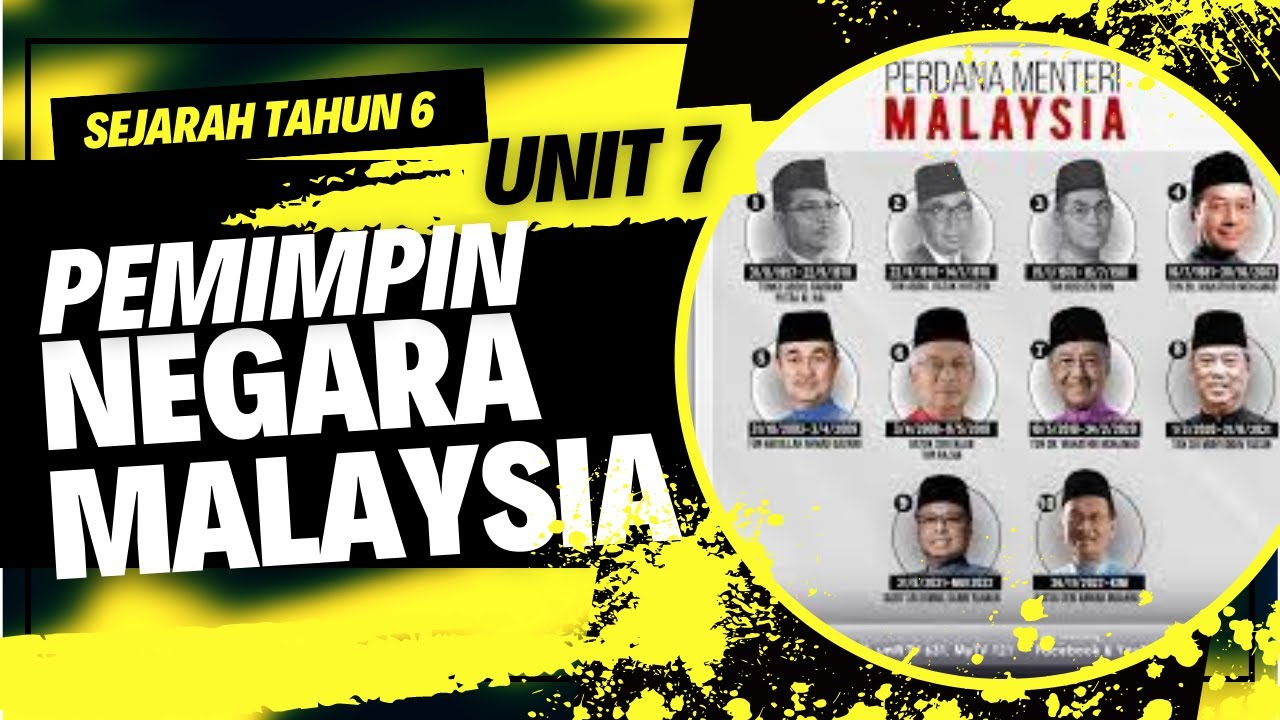 PEMIMPIN NEGARA MALAYSIA | SEJARAH TAHUN 6 | UNIT 7 - YouTube