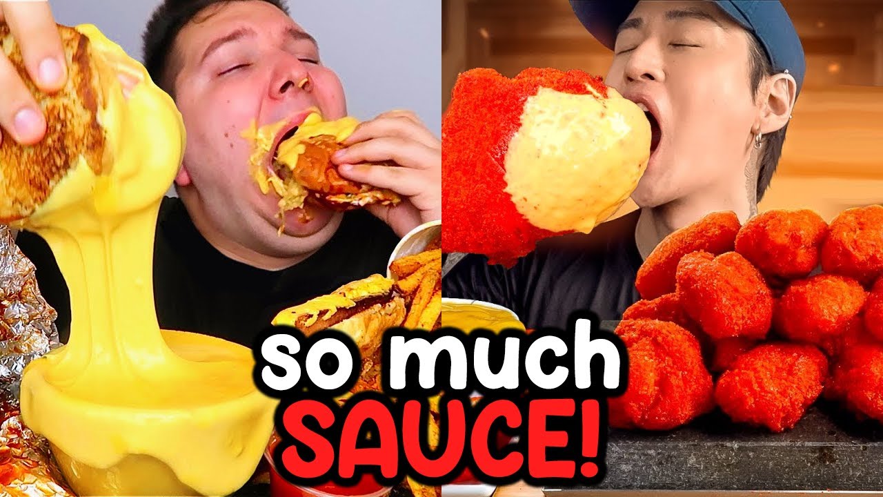 mukbangers DROWNING their food in sauce - YouTube