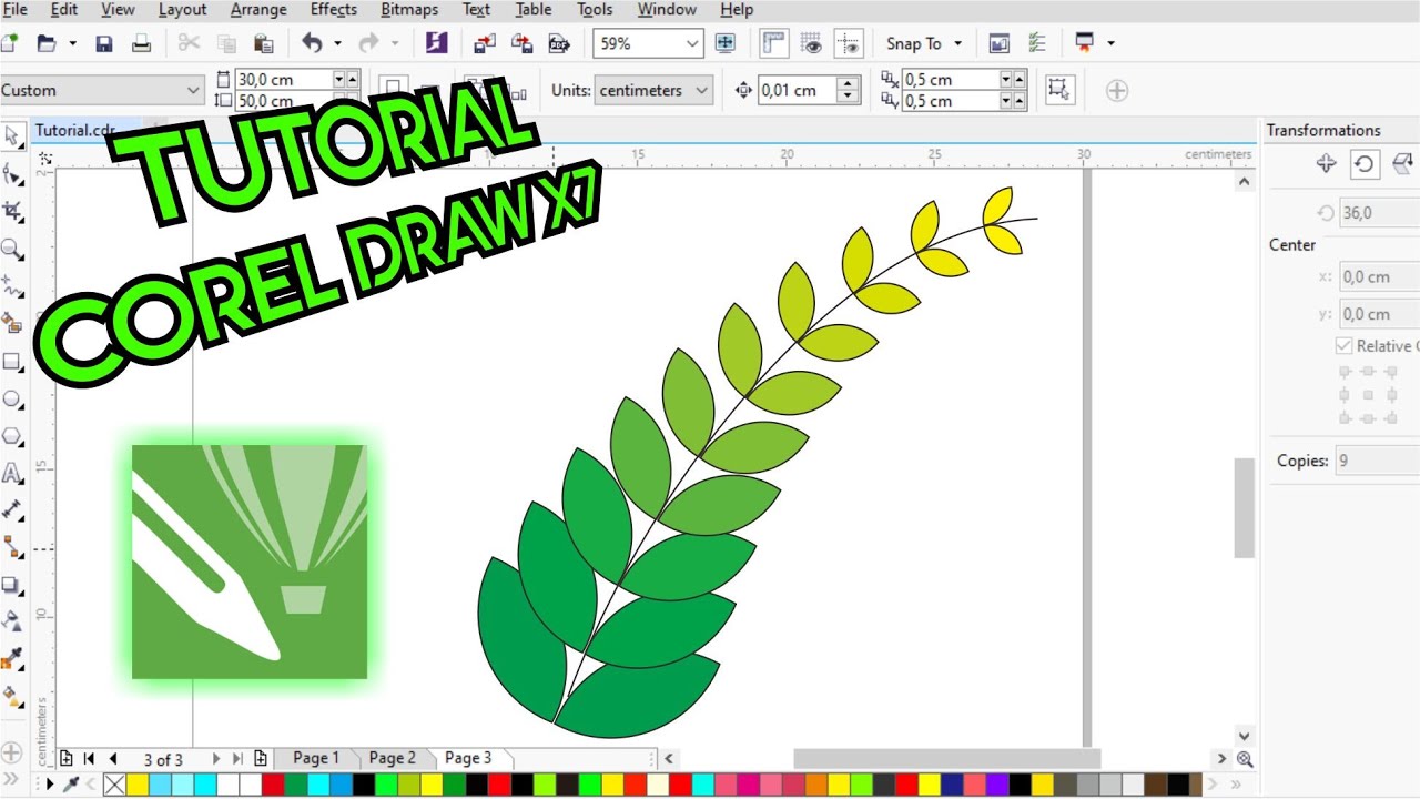 Cara Cepat Menggambar DAUN Corel Draw X7 For Beginners Page 3 - YouTube