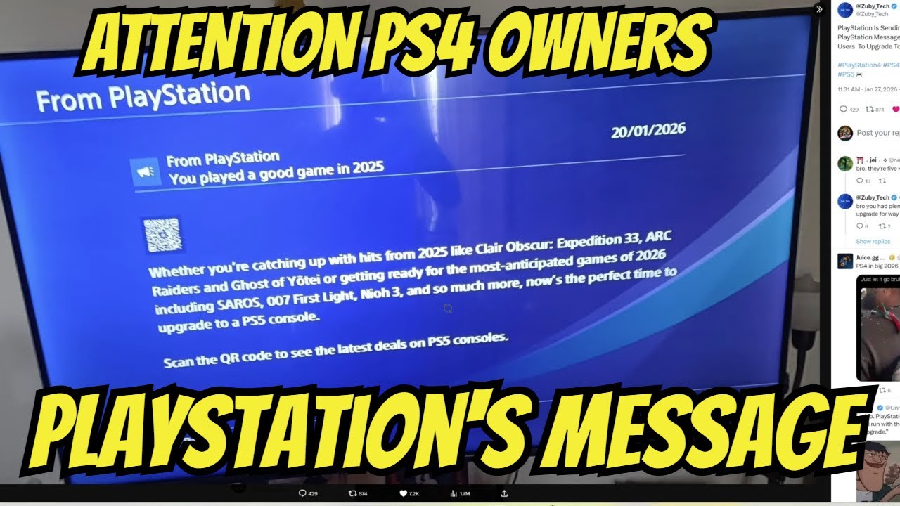 PlayStation Warning Message to PS4 Owners - YouTube
