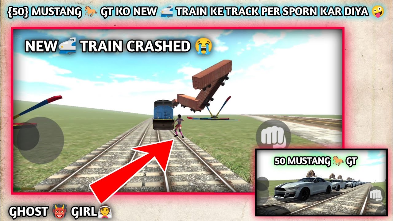 NEW🚅 TRAIN KE TRACK PER {50}😱 MUSTANG 🐎 GT KO SPORN KAR DIYA LEKIN YA ...