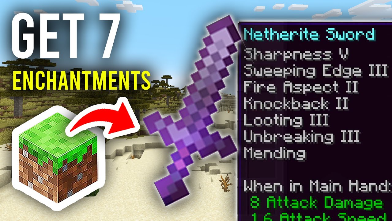 How To Get 7 Enchantments On Sword In Minecraft - Full Guide - YouTube