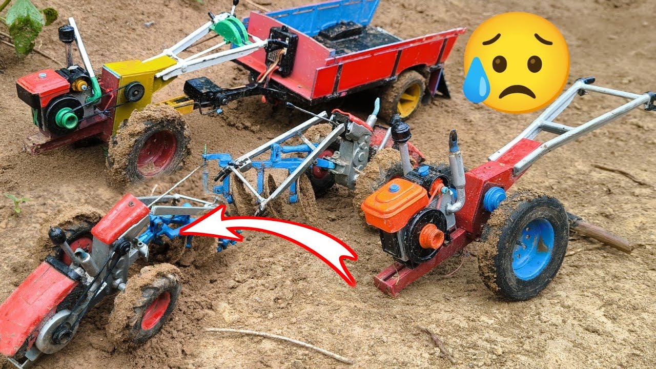 Mini DIY Tractor Plowing the Rice Field | Tiny Farming Innovation in Action - YouTube