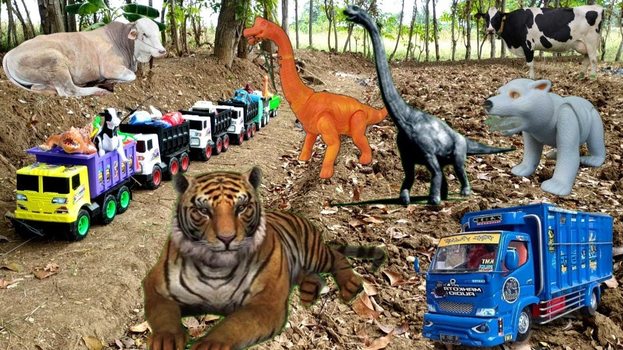Simulation Toy Truck Animal Transport Brontosaurus Dinosaur toys ...