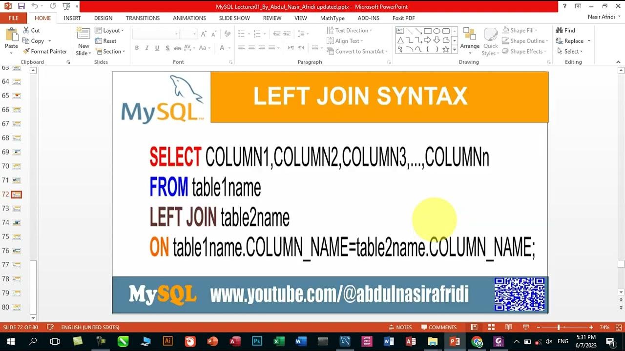 Lecture-08 | Left Join & Right Join using MySQL - YouTube