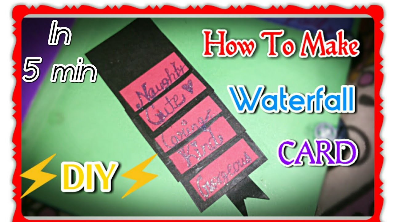How To Make Beautiful Waterfall Card⚡DIY Card⚡In just 5⃣ minutes⚡Very ...
