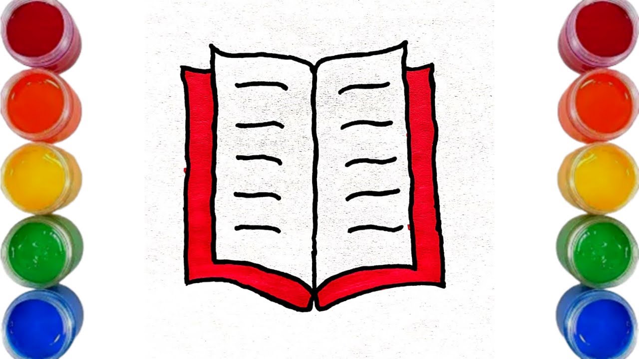 How to Draw an Open Book Step by Step || Simple Book Drawing for Kids ...
