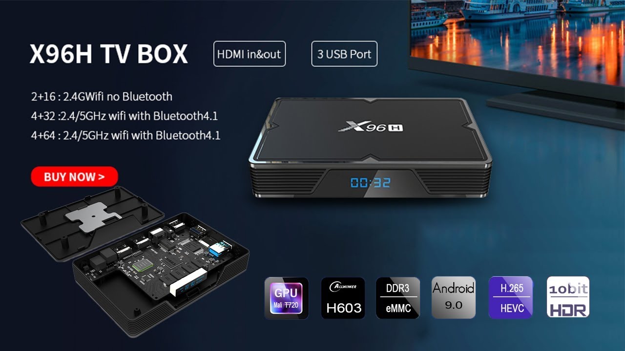 2019 Best tv box dual hdmi tv box x96h android9.0 6k set top box - YouTube