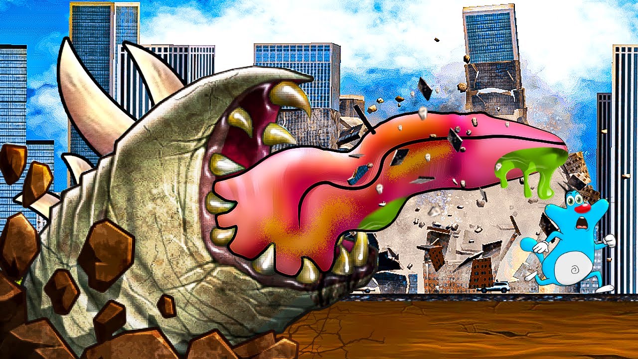 A Giant Wild Worm Distroy All Over The City ! In City Smash | With Oggy ...
