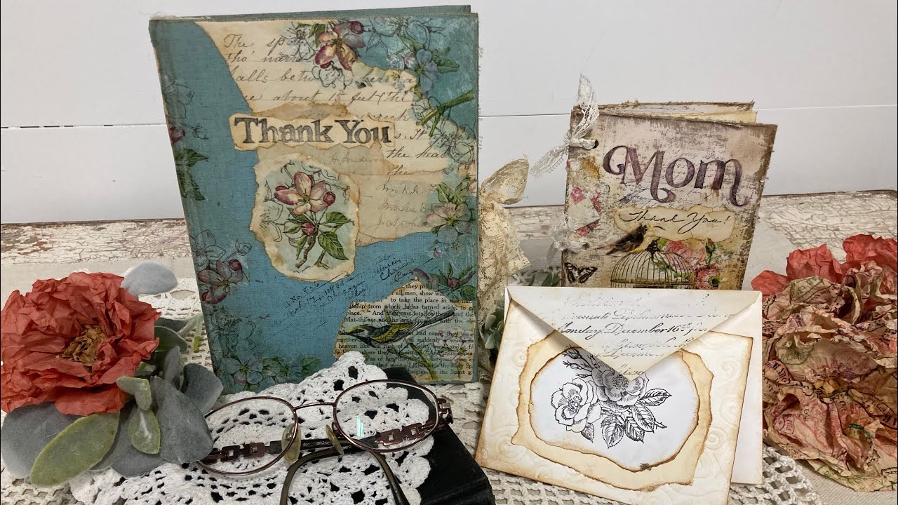 How to make Beautiful Handmade Greeting cards from Book Covers - YouTube