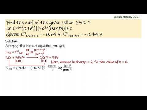 Emf Calculation, Electrochemistry - YouTube