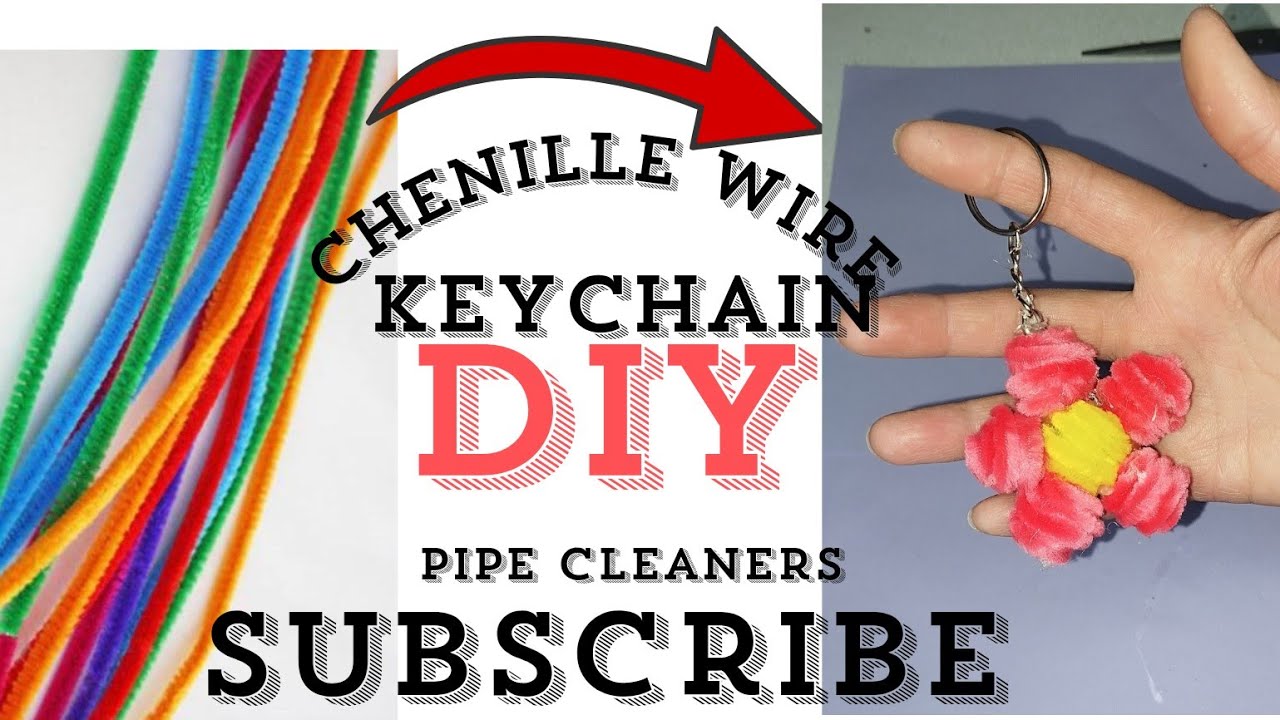 DIY Pipe cleaners flowers🌸 How to make keychain?🔑 Cute keychain - YouTube