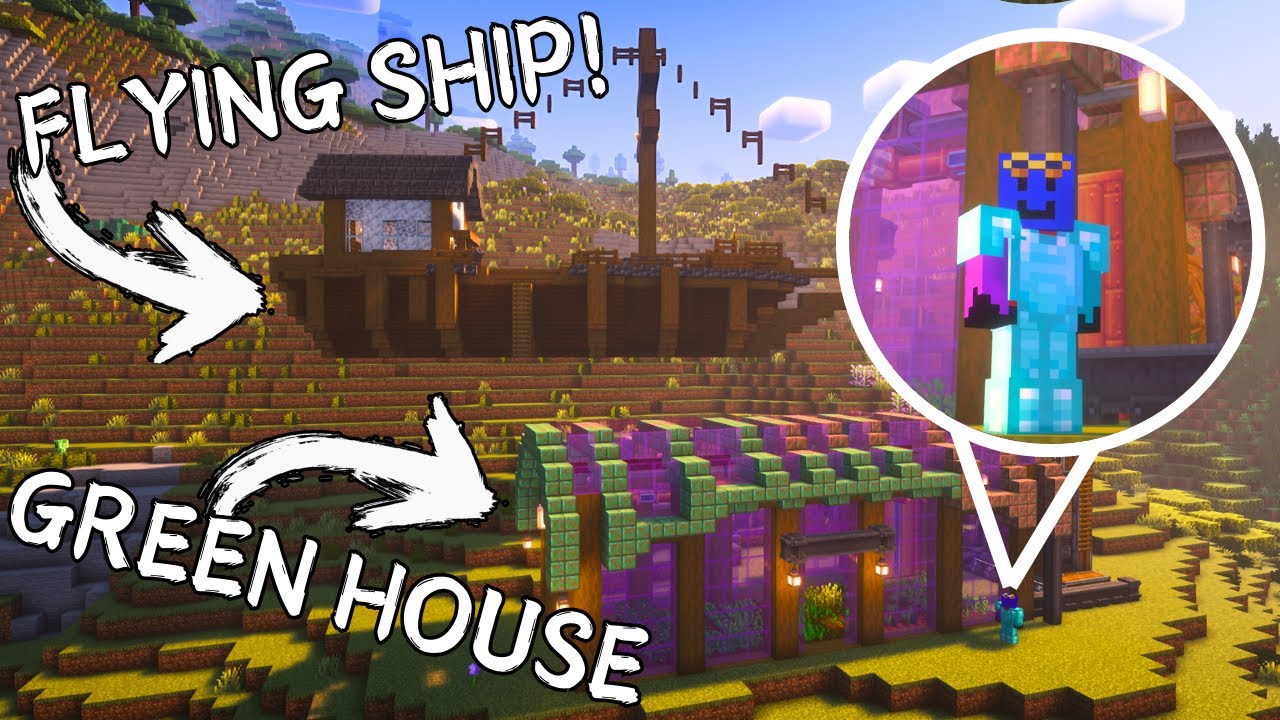 Using my FLYING SHIP to start a new minecraft base! - YouTube