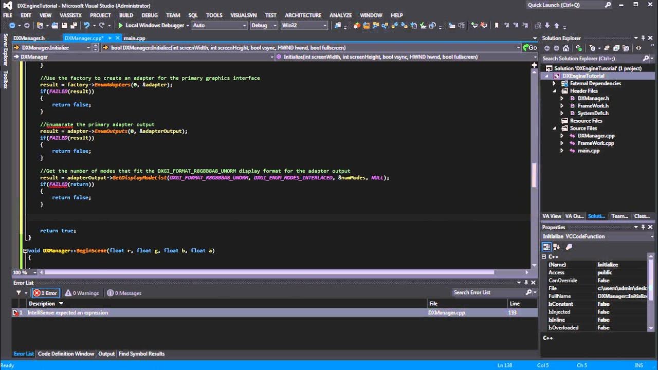 C++ DirectX11 Tutorial 1 - Initialize DirectX Part 1/3 - YouTube