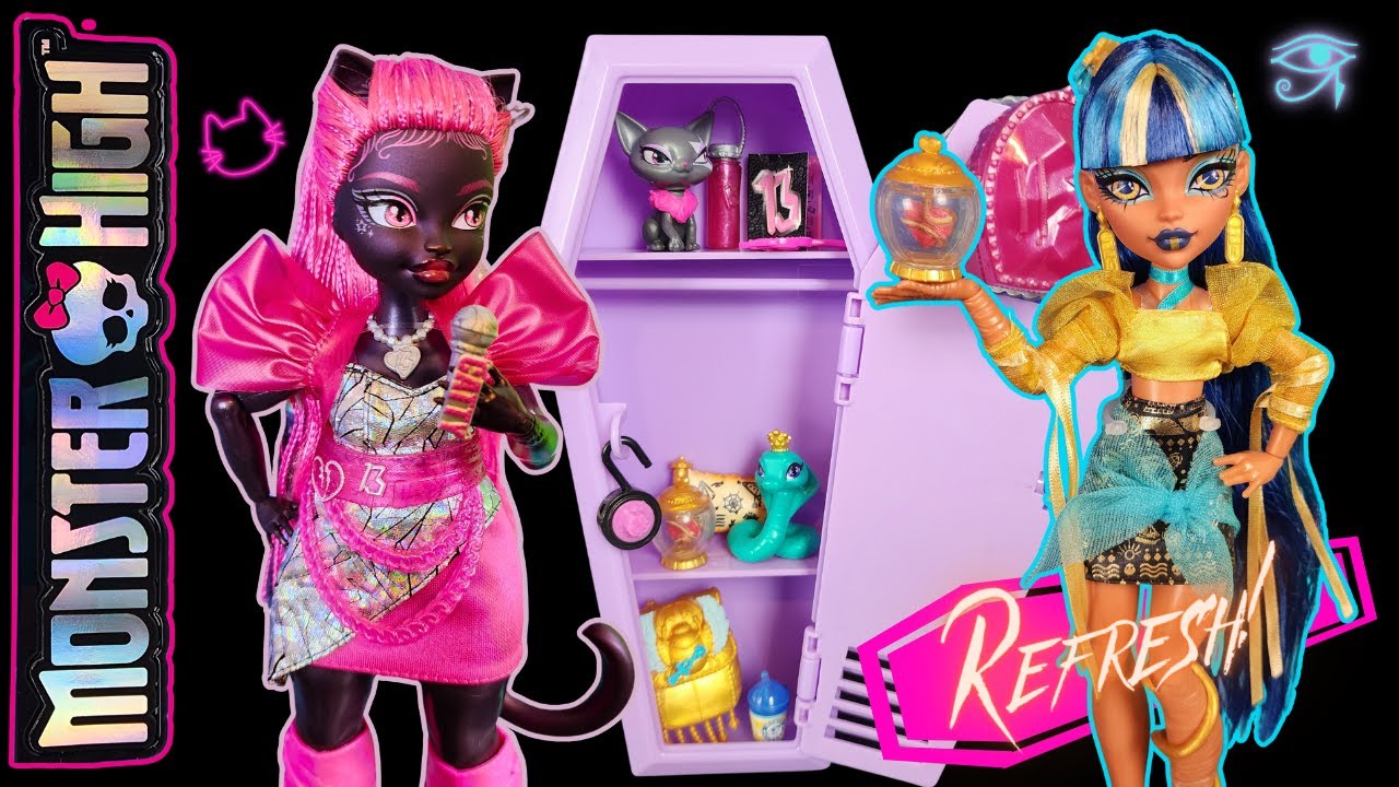 🪲🐈‍⬛Cleo & Catty Noir’s Return! Monster High Core Refresh Unboxing ...