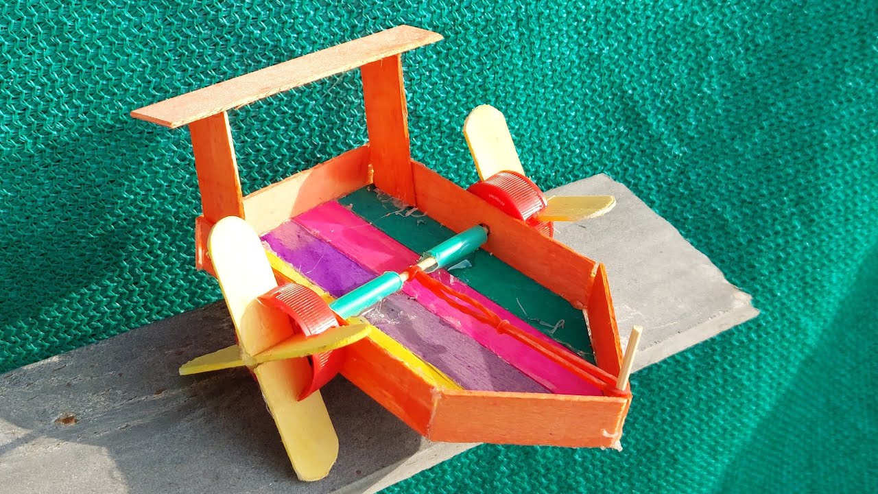 How to Make an Elastic Band paddle boat at #diy #toyboat #toyvehicle at ...