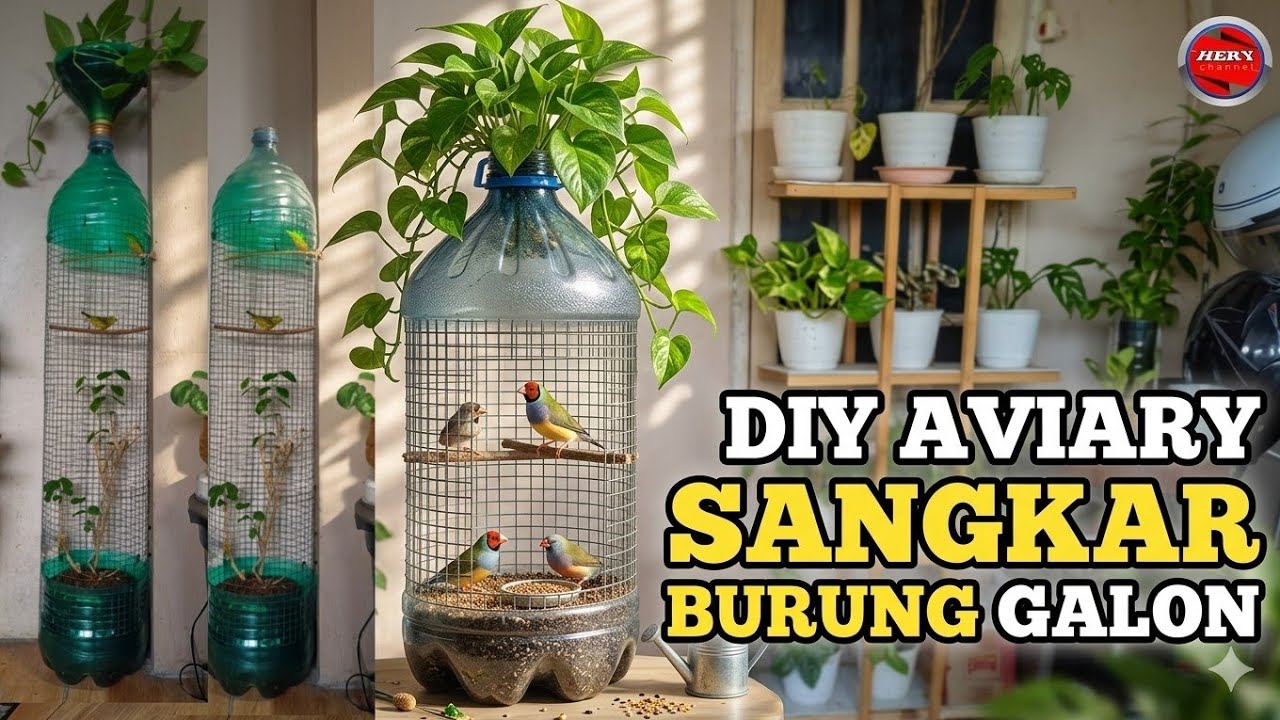 Membuat Sangkar Burung dari Galon | Aviary Mini dari Galon - YouTube