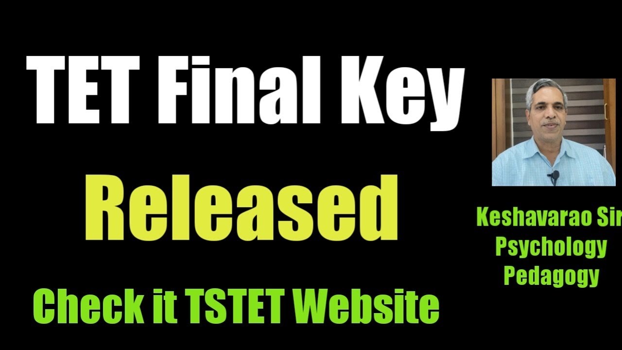 TET Final Key Released Check it in TSTET Website #Keshavarao#Psychology ...