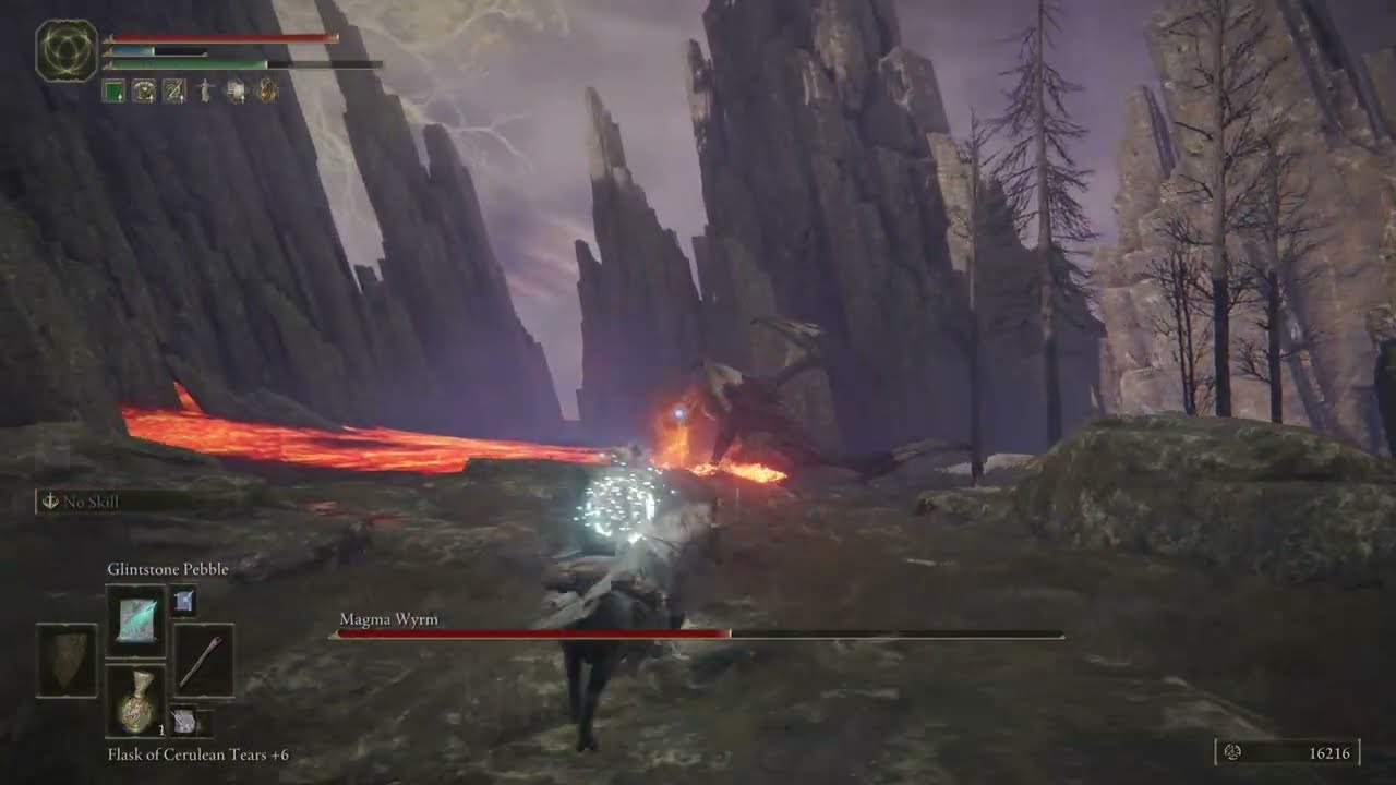 Elden Ring - Magma Wyrm Boss Fight (Mt. Gelmir) - YouTube