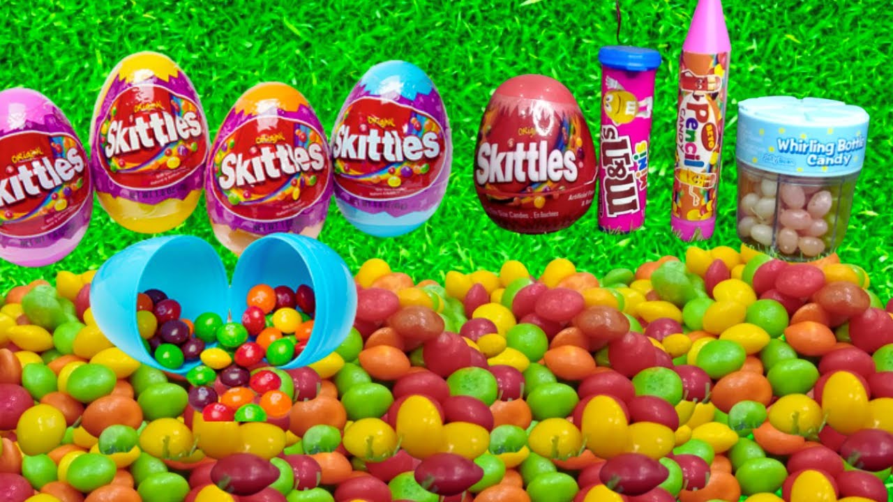 Satisfied video multicolor candies ASMR, whirling bottle candy 🍬🍬 M&Ms ...