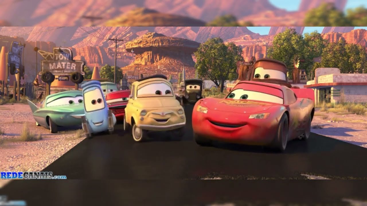 CARROS dublado (2006) #37 cena Mcqueen ajuda todos em radiator Springs ...