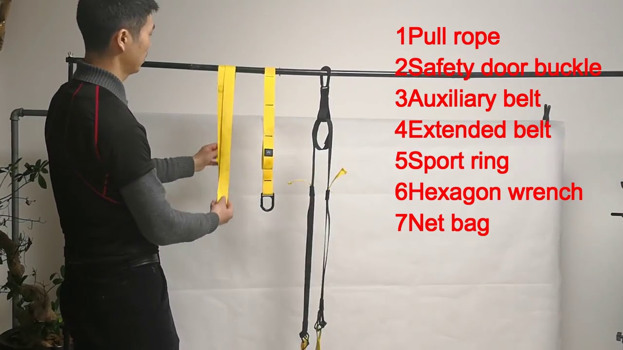 Resistance Bands Hanging belt Sport Gym workout Fitness Suspension ...