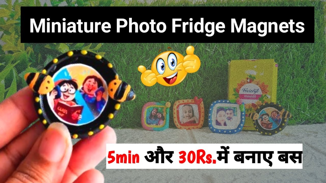 😲 DIY Mini Photo Fridge Magnets: Easy Clay Craft! - YouTube