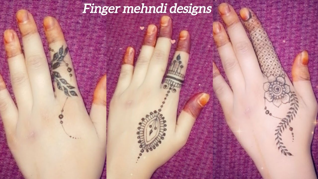 💫Index finger mehndi designs l 3 finger mehndi designs l simple mehndi ...