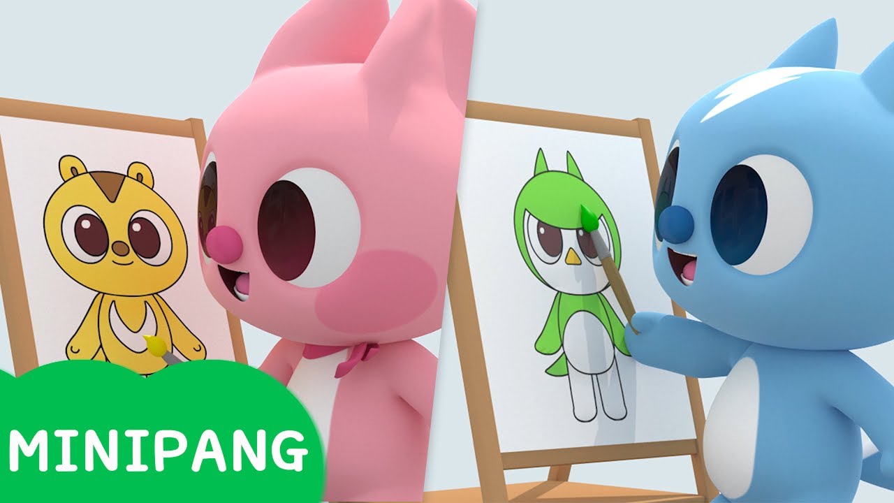 [미니팡 에스파냐] 미니특공대 | 색칠 놀이 | 색깔놀이 | 에스파냐어 | 스페인어| Color play | Mini-Pang ...