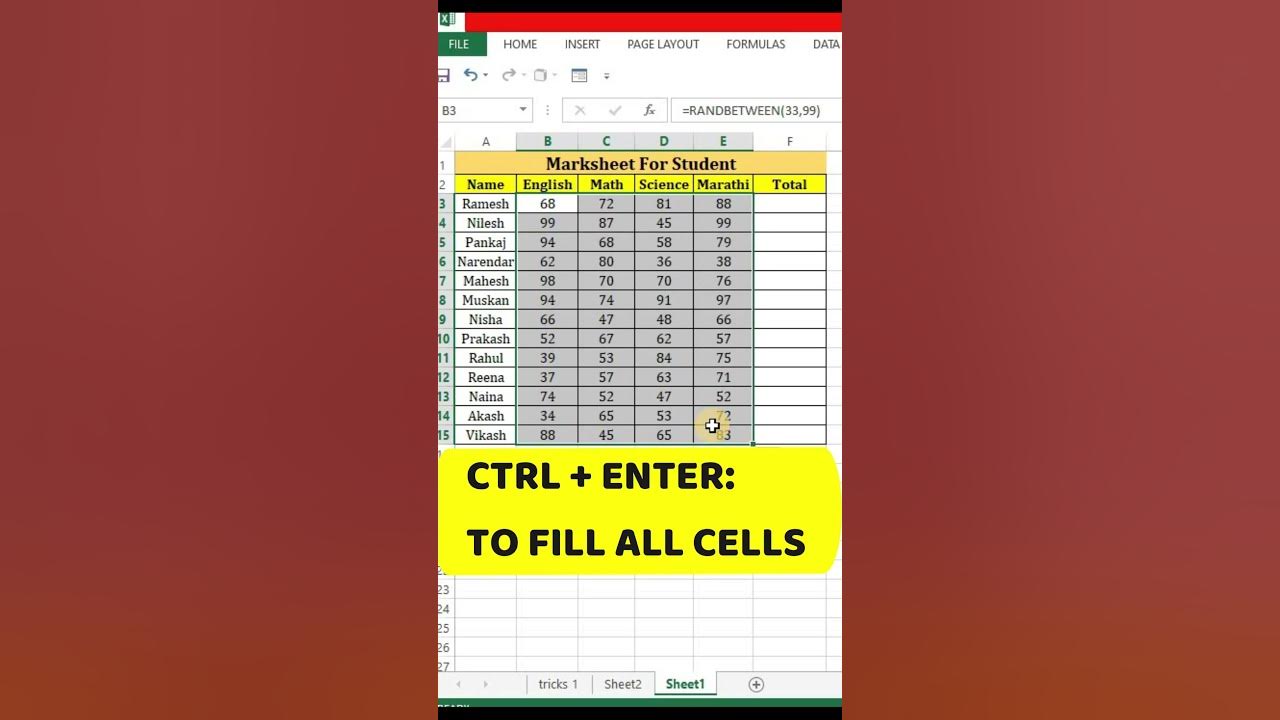 How To Make Marksheet In Exce|👍👍 #shorts #excelshorts #ytshorts #viral #trending #jktutorials ...