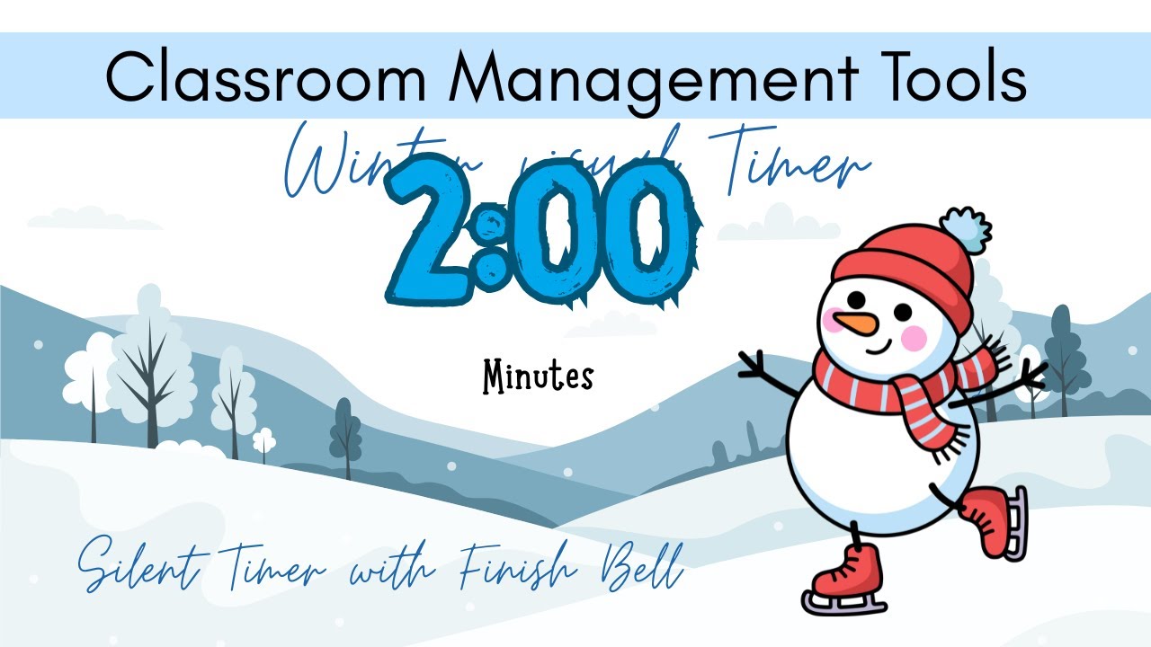 2-Minute Winter Visual Timer for Classroom | Silent Countdown with Bell ...