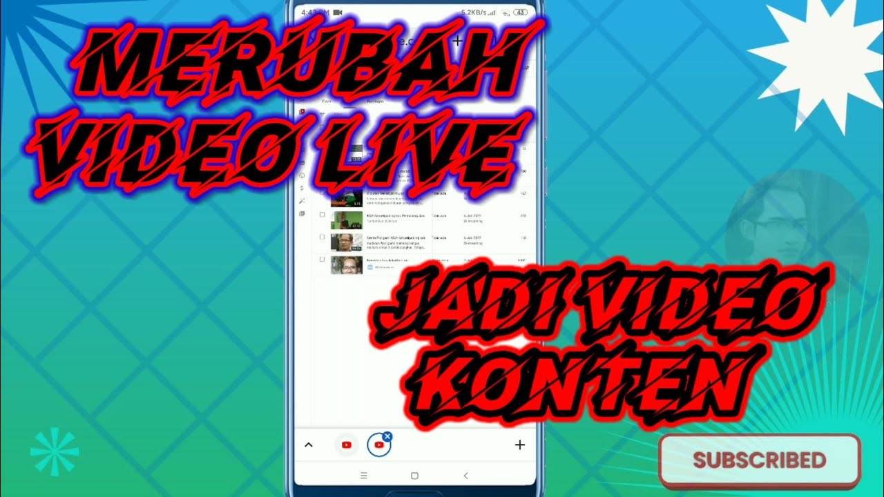 Cara merubah video live menjadi video konten - YouTube