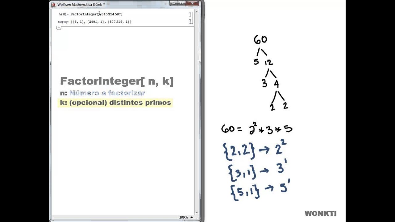 Wolfram Mathematica: Factorización Prima de Enteros - YouTube
