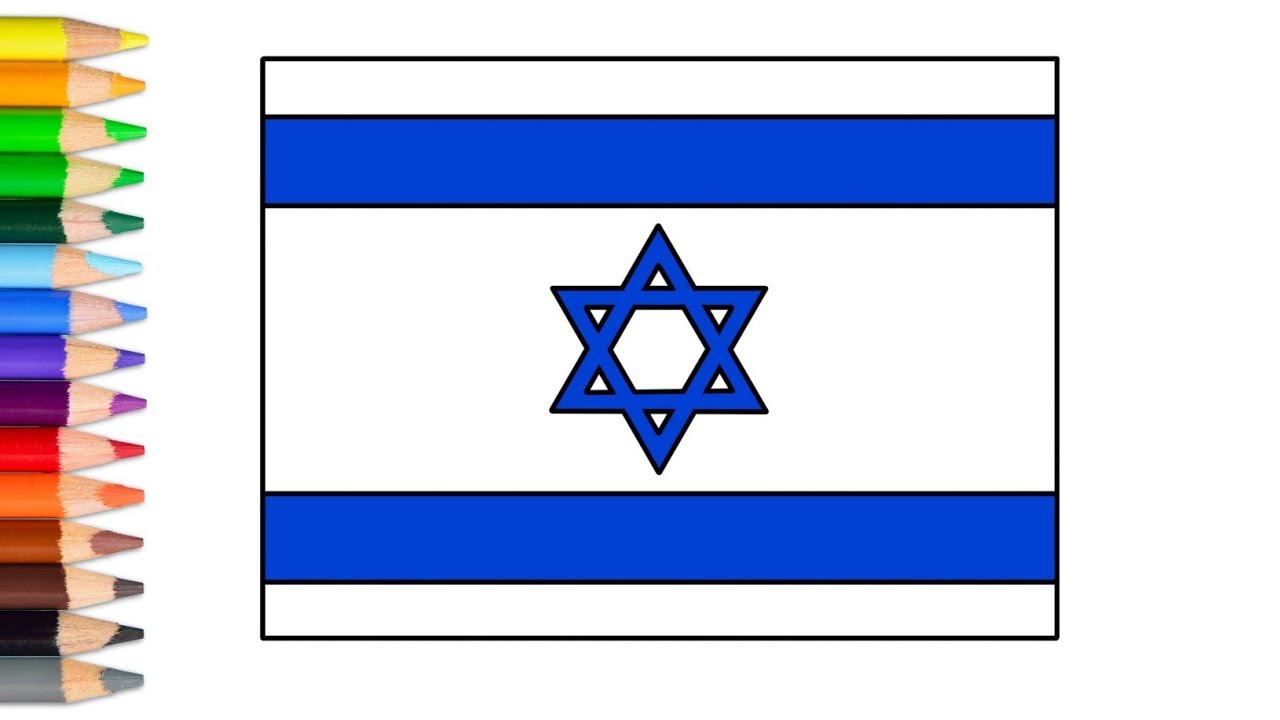 Cara menggambar bendera Israel | How to draw the national flag of ...