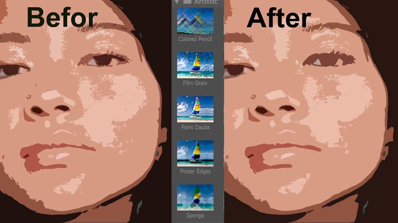 how to Using Photoshop Filter gallery tool to make a Editing / filter ...