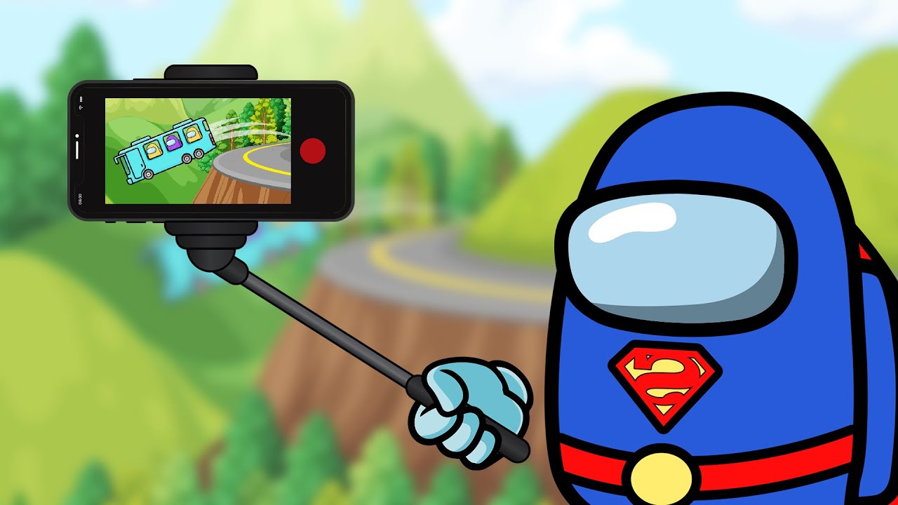 Among Us Superman Pick Selfie Among Us in BUS - YouTube