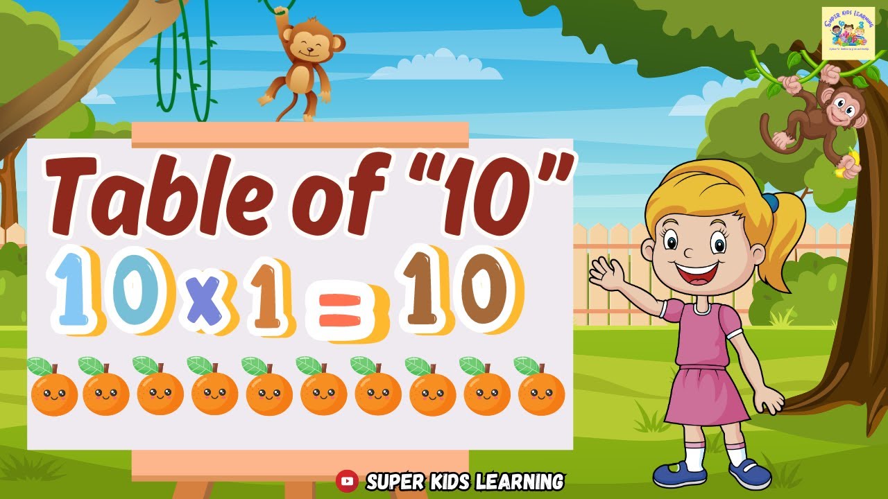 10x1=10 Multiplication | Table of Ten 10 | Tables Song Multiplication ...