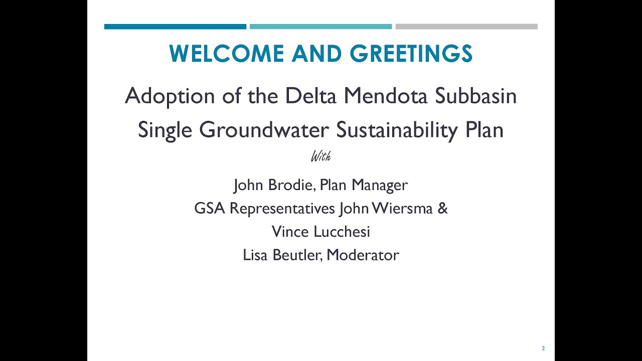 Delta Mendota August 27 Webinar on GSP Adoption - YouTube
