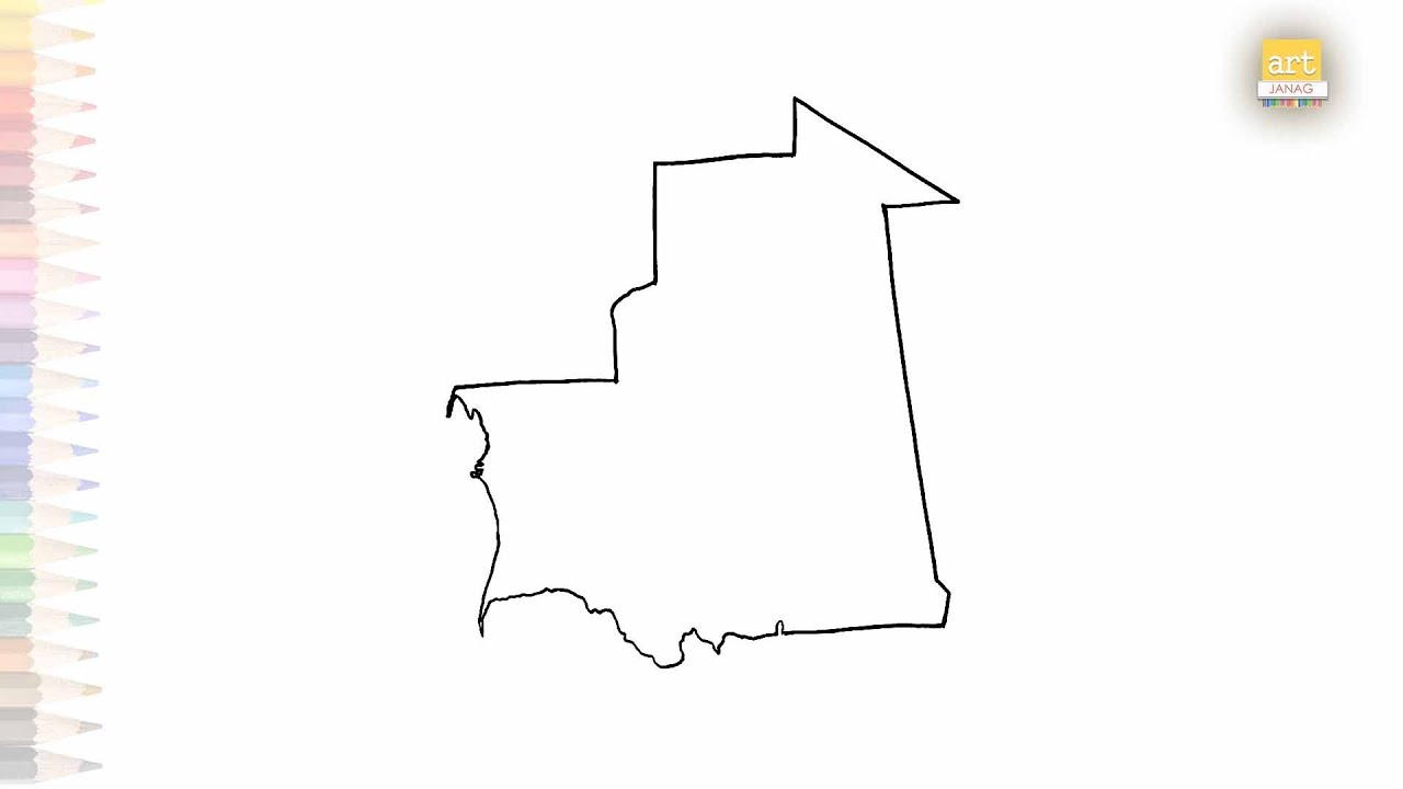Mauritania Map drawing | Outline drawing tutorials | How to draw ...