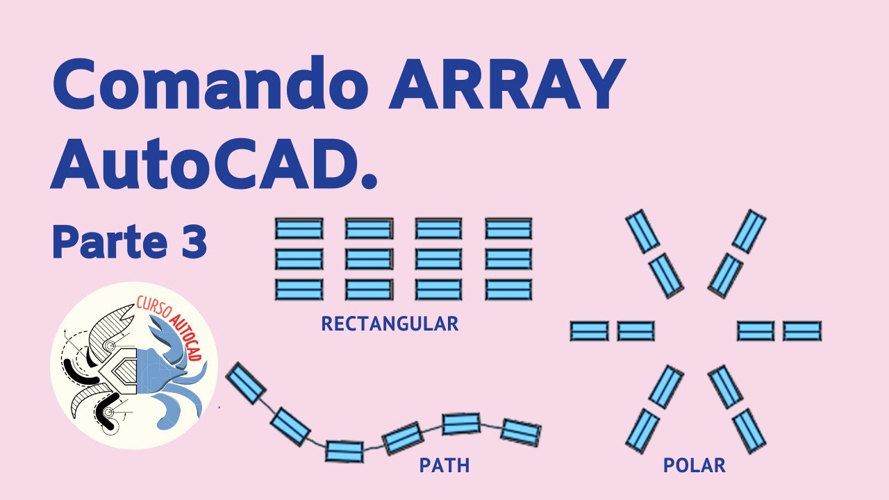 Comando Array Autocad Parte 3 Path Array Youtube