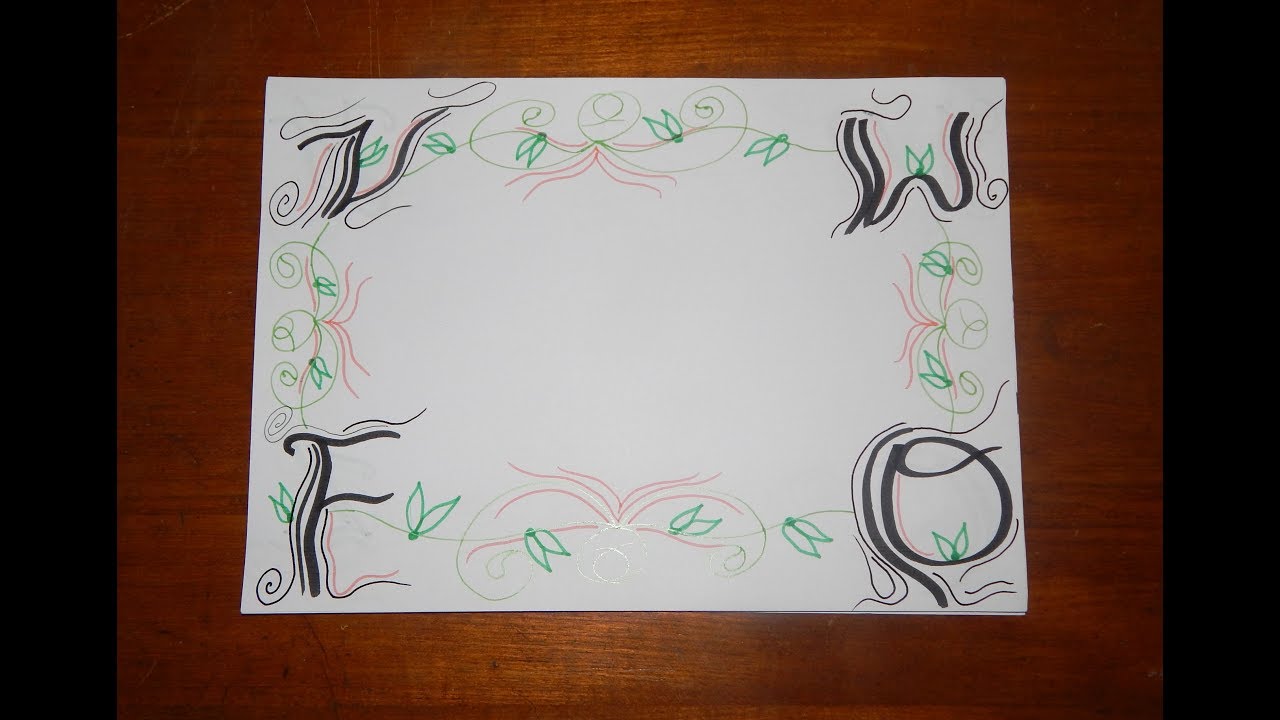 Simple, Easy & Decorative Border Design For English Project File《#178 ...