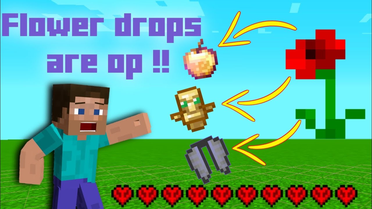 Minecraft but flower drops op items || Hardcore Minecraft epic speedrun - YouTube