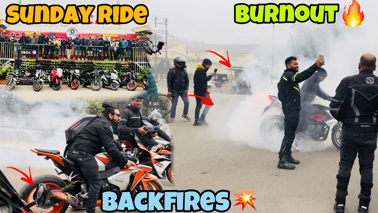 Crazy Burnout / Backfires on Sunday meetup | raja Dc | ⁠@Rider__750 ...