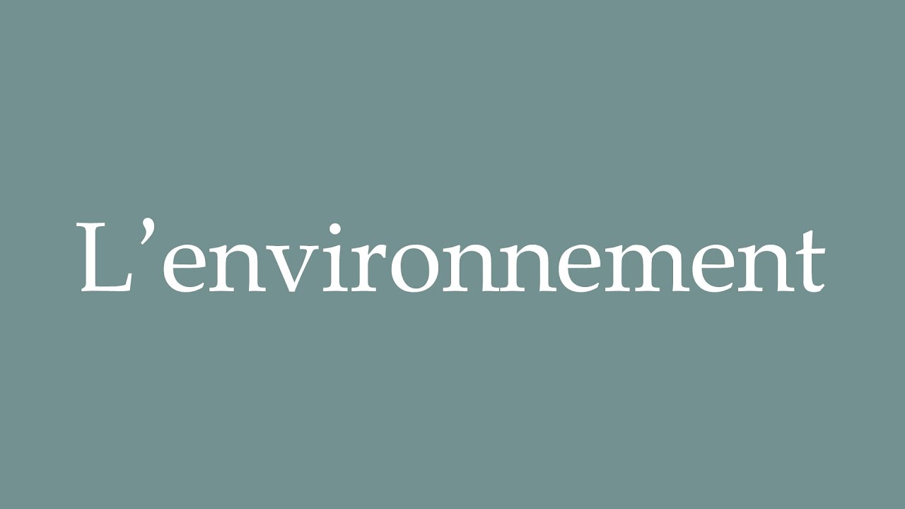 How to pronounce ''L'environnement'' in French - YouTube