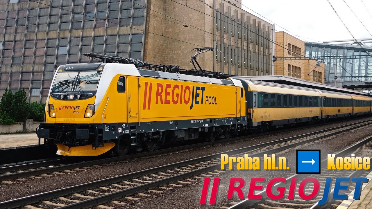 🟨Pociąg Regiojet / Regiojet service Praha hl.h. - Kosice | Poprad-Tatry ...