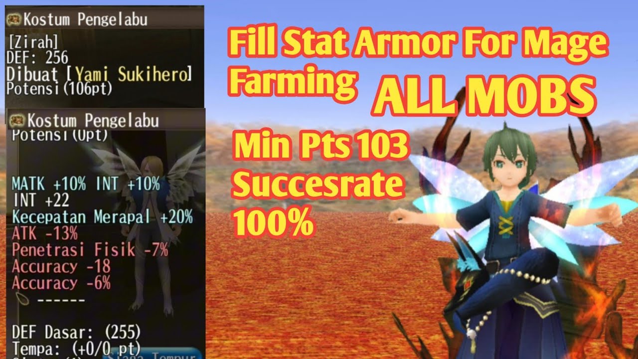 Fill Stat Armor for mage Farming All Mobs Toram Online - YouTube